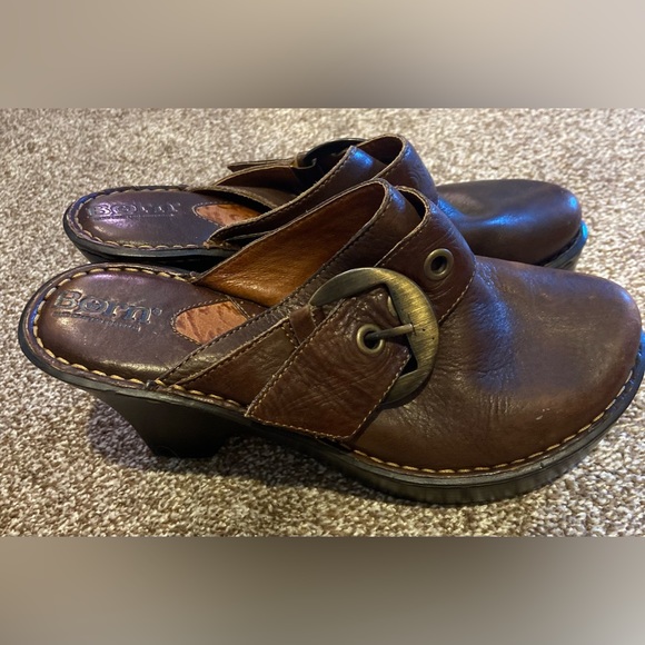 Born | Shoes | Born Women Sz 7 Clogs Mule High Heel Platform Wedge ...
